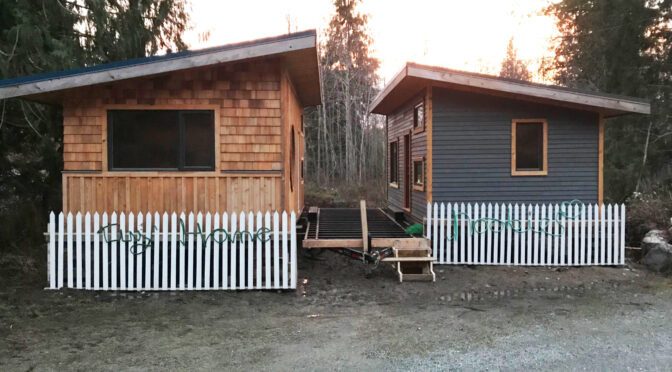 a couple of tiny homes outside linnaea farm | Cortes Currents
