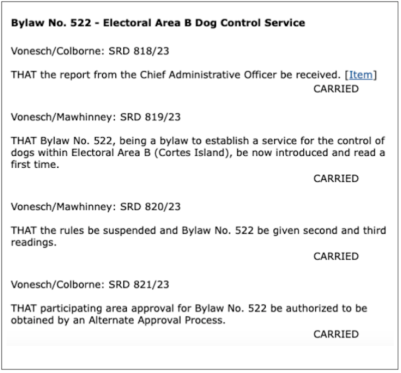 Proposed Open Fire Ban; Moving Towards A Dog Control Service - Cortes ...
