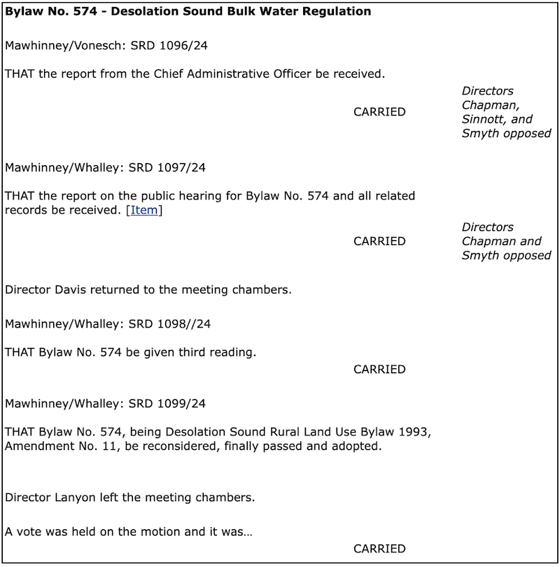 Bulk Water Regulations For The Outer Islands - Cortes Currents